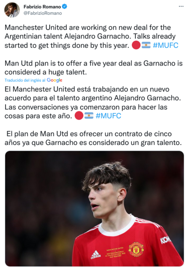 Manchester United quiere blindar a Alejandro Garnacho | El Gráfico Manchester United quiere blindar a Alejandro Garnacho | El Gráfico